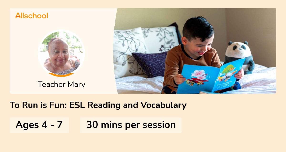To Run Is Fun Esl Reading And Vocabulary Live Interative Class For