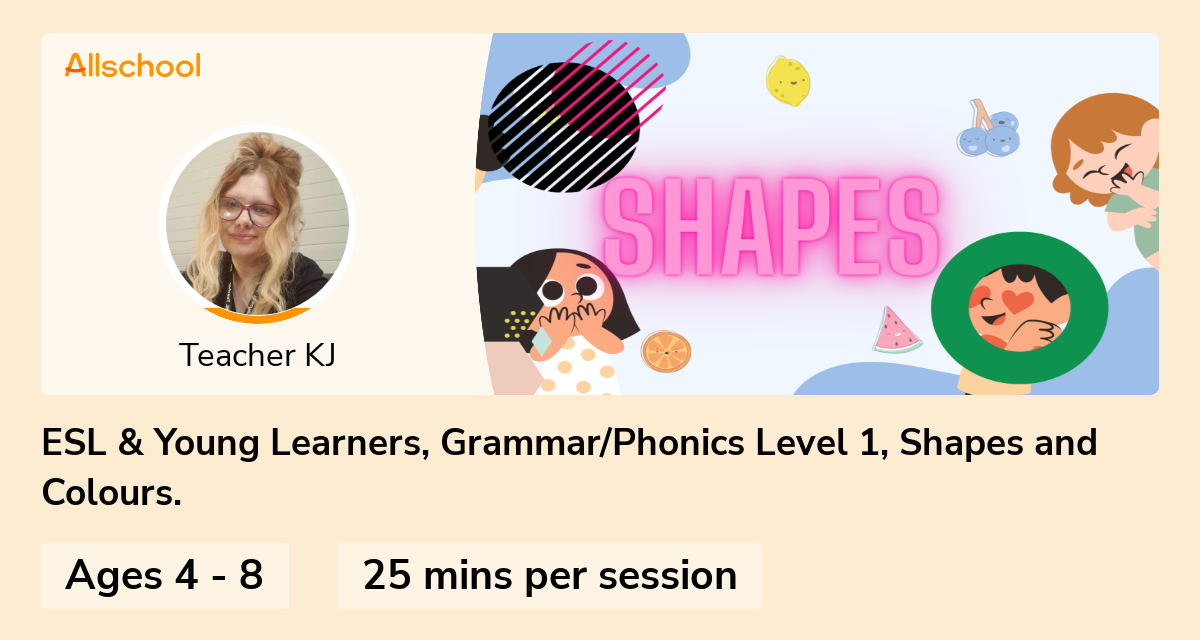 ESL & Young Learners, Grammar/Phonics Level 1, Shapes and Colours ...