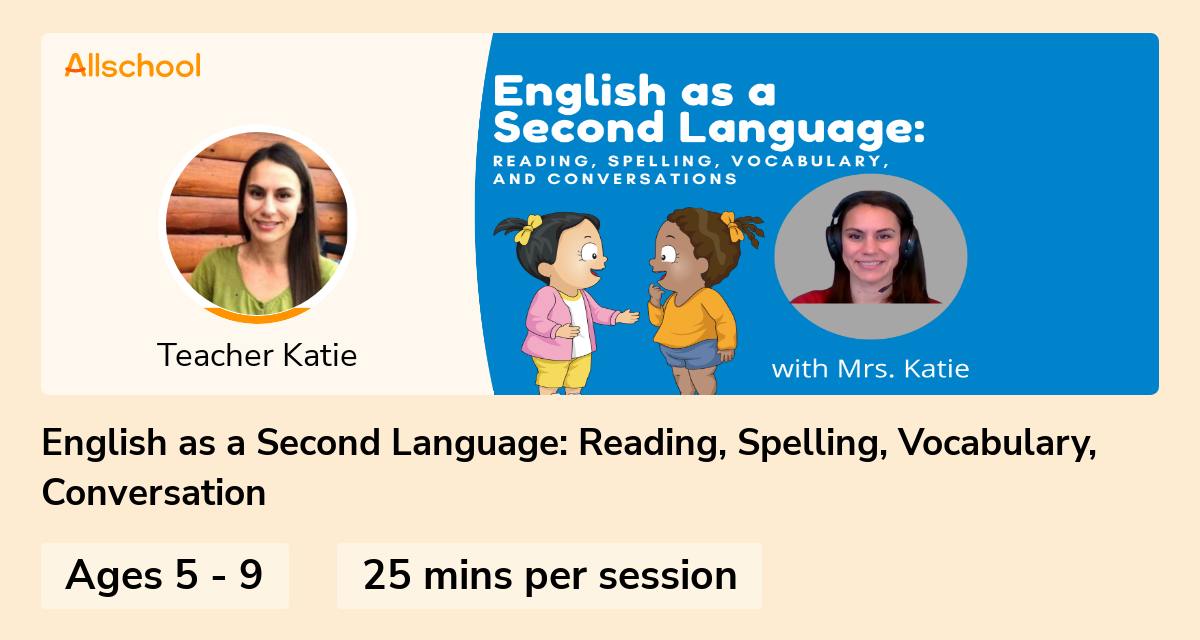 English As A Second Language Reading Spelling Vocabulary